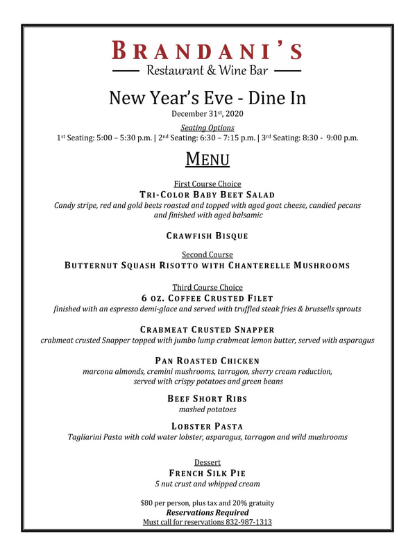 New Years Eve - Brandani's Restaurant & Wine Bar